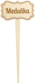 AMADEA Dřevěný zápich - cedulka na bylinky Meduňka, výška 20 cm, český výrobek