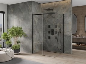 Mexen Omega sprchový kout 130x80cm, 8mm sklo, černý profil-čiré sklo, 825-130-080-70-00