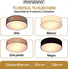 Stropní svítidlo bílý textil Ø38cm