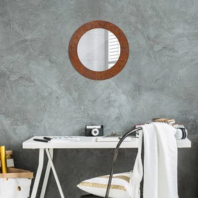 Kulaté dekorativní zrcadlo Rezavý kov fi 50 cm