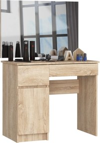 Toaletní stolek se zrcadlem P-2/SL 90x60 levá - dub sonoma