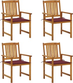 vidaXL Zahradní židle s poduškami 4 ks masivní akáciové dřevo [3061186] Barva: Modrá