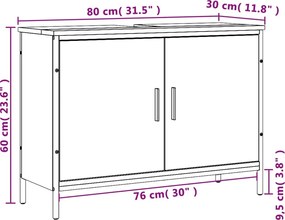 vidaXL Koupelnová skříňka pod umyvadlo 80x30x60 cm kompozit [842454] Barva: hnědý dub