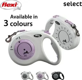 Flexi Select M pásek 7m světle šedo-fialové / Vodítko