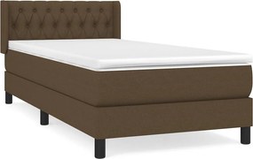 Box spring postel s matrací tmavě hnědá 90x190 cm textil 3129916