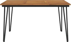 Zahradní stůl s nohami typu hairpin 140x80x75 cm masivní akácie 319519