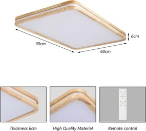 BRILAGI - LED Stmív. svítidlo MOLINA SQUARE LED/128W/230V dub 90x60 cm + DO