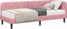 Rohový rám postele Růžová 80 x 200 cm samet 3394137