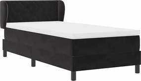 Postel s boxspringem s čelo Černá 90 x 200 cm samet 3340426
