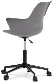 Kancelářská židle NIDORA — plast, ekokůže, ocel, černá / šedá