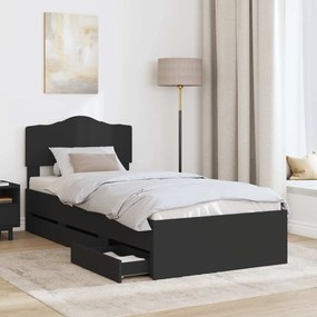 Rám postele se zásuvkou Černá 90 x 200 cm Inženýrské dřevo 3413041