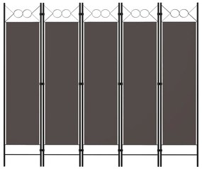 5dílný skládací paraván antracitový 200 x 180 cm