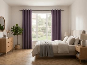 Zatemňovací závěs DUNES VELVET 140x250 cm, fialový Zavěšení: Kovové kroužky