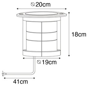 Sada 6 bodových světel do země ocel AR111 nastavitelné IP65 - Delux Honey