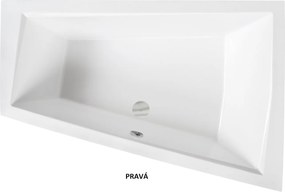 Besco Intima Duo Slim asymetrická vana 180 x 125 cm levá akrylát bílá VANINTID18SLIML
