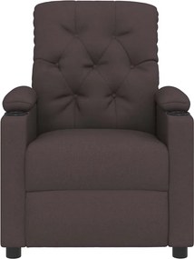 Polohovací křeslo tmavě hnědé textil 339107