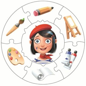 Puzzlika Naučné puzzle 21 dílů - Profese 1 (lékař, řemeslník, malířka)