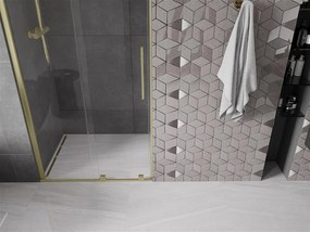 Mexen Velar, posuvné dveře do otvoru 75x200 cm, 8mm čiré sklo, zlatá matná, 871-075-000-01-55