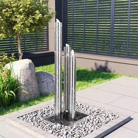 vidaXL Zahradní fontána stříbrná 48 x 34 x 123 cm nerezová ocel [48091]