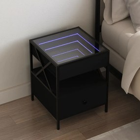 Noční stolek s Infinity LED černý 40 x 40 x 51 cm 3284101