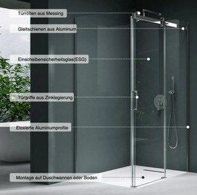 design sprchový kout RAVENA 17 - CHROM 100-160cm