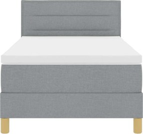 Postel s boxspringem s polštářem Světle šedá 80 x 200 cm textil 3338797