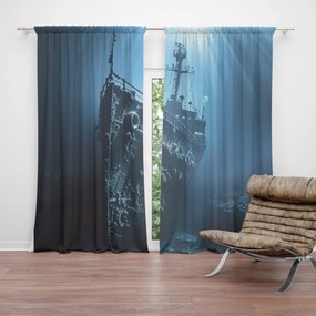 Sablio Závěs Vrak lodi na dně moře: 2ks 140x250cm