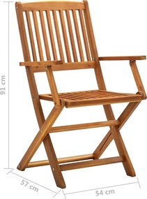 vidaXL Skládací zahradní židle 2 ks masivní akáciové dřevo [46337] Barva: Hnědá