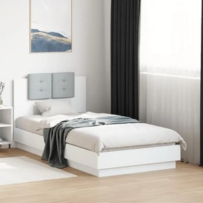 Rám postele s čelem bílý 90 x 190 cm kompozitní dřevo 3209968