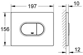 GROHE 38858SH0 - Splachovací tlačítko ARENA COSMOPOLITAN 156 × 197 mm bílá