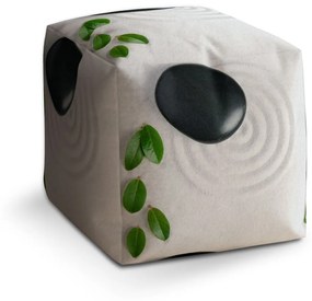 Sablio Taburet Cube Listy a kámen: 40x40x40 cm