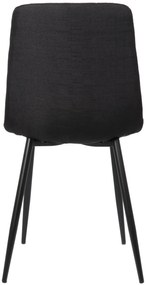 Jídelní židle Dornoch - 2 ks - textilní čalounění | černé