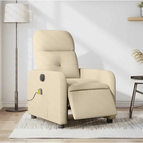 Elektrické masážní polohovací křeslo krémové textil 3206794