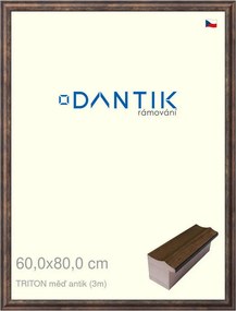 DANTIK rámeček 60x80 | TRITON měď antik (Plexi Čiré)