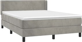 Box spring postel s matrací světle šedá 140x190 cm samet 3130835