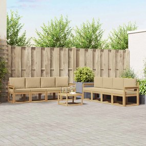 Venkovní pohovková souprava 9 ks Bílá a béžová 3387412
