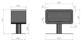 InFire - BIO krb 82,5x74,3 cm 3kW černá