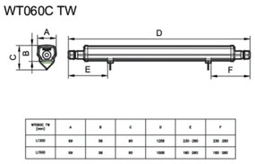LED zářivka Philips Ledinaire WT060C LED36S/840 PSU TW1 L1200 4000K IP66 3600lm 30W