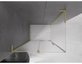 Mexen Velar L, sprchový kout s posuvnými dveřmi 100 x 120 cm, 8mm sklo námraza, zlatá matná, 871-100-120-33-55