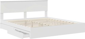 Postel s úložným prostorem Bílá 180 x 200 cm Kompozitní dřevo 3410770