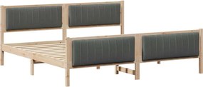 Rám postele s čelo hnědá a tmavě šedá 200 x 200 cm 3394299