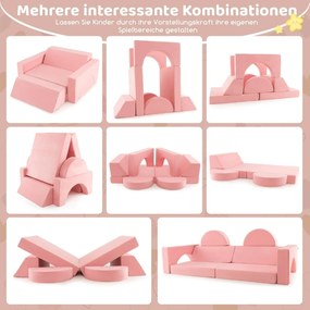 Costway Modulární dětská pohovka Play Sofa Modulární pohovka s odnímatelným