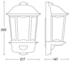 Steinel 644413 - Venkovní senzorové svítidlo L 190 S 1xE27/100W/230V IP44