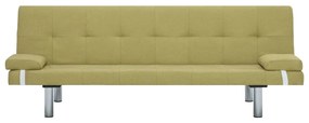 vidaXL 282188 Marketos Sofa Bed with Two Pillows Green Polyester