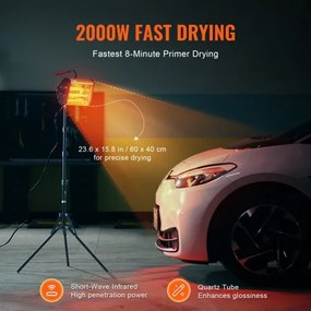 Ruční/stojanová infračervená vytvrzovací lampa 2000 W pro automatické sušení ohřevu