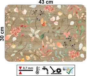 PokojovaDekorace.cz, Prostírání - 775, Květiny na dřevě, 43x30cm