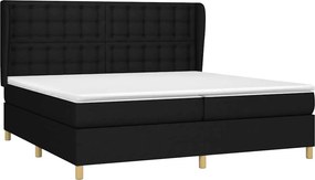 Box spring postel s matrací černá 200x200 cm textil 3128871