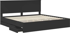 Rám postele se zásuvkou Černá 200 x 200 cm Inženýrské dřevo 3411083