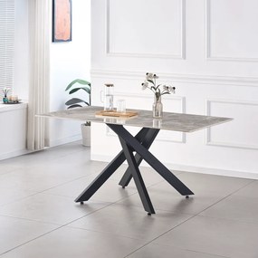 Kondela Jídelní stůl, světle šedá/černá, 160x90 cm, ZENOS