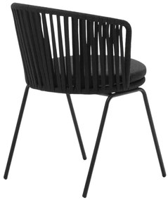OnaDnes -20% Černá kovová zahradní židle Kave Home Saconca s výpletem